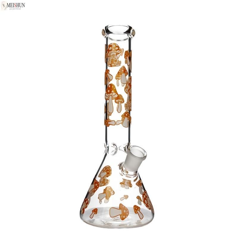 10 Inches Glow In Dark Mushroom Glass Bong