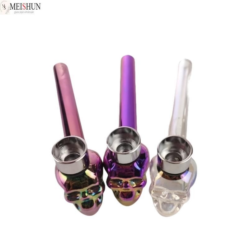 Wholesale Electroplate Glass Pipe Skull Oil Burner Pipe