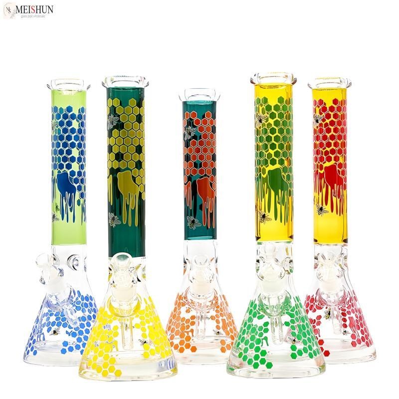 Custom New Glass Double Base Decals Sticker Beaker Bong
