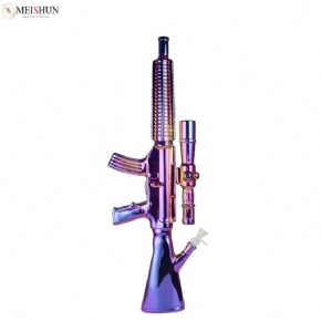 Wholesale Electroplated Rifle Shape Glass Bong Supply